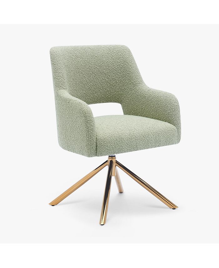 WestinTrends Mid-Century Modern Large Boucle Swivel Accent Arm Chair - Macy's