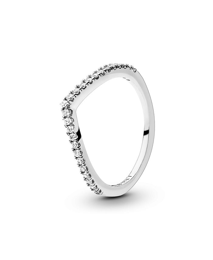 Pandora Cubic Zirconia Timeless Sparkling Wishbone Ring - Macy's