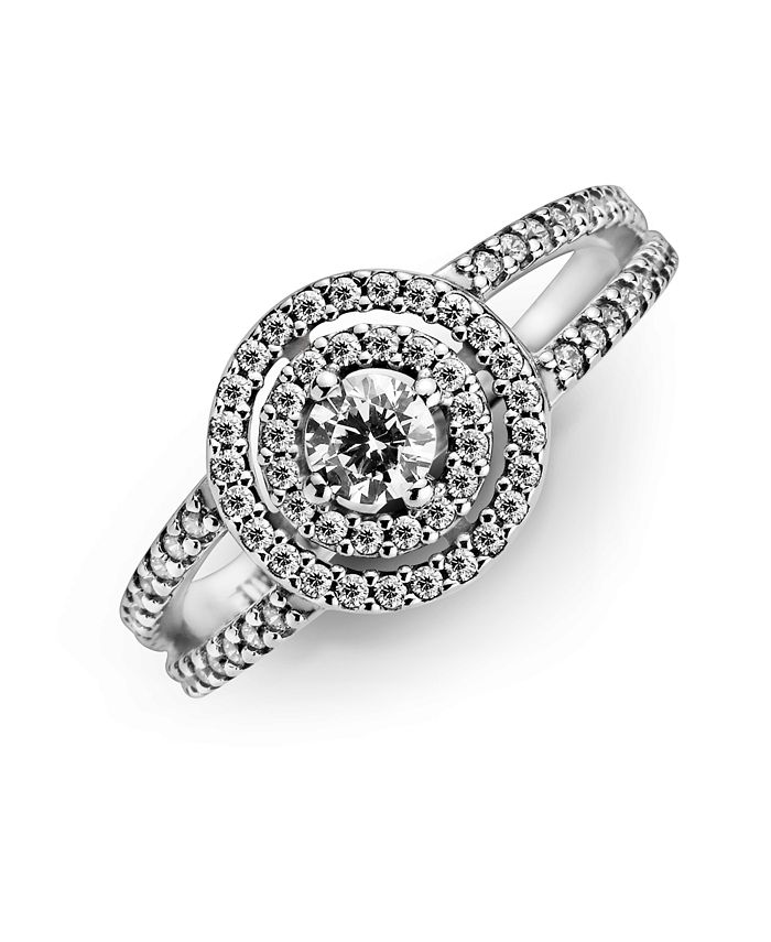 Pandora Cubic Zirconia Timeless Sparkling Double Halo Ring - Macy's