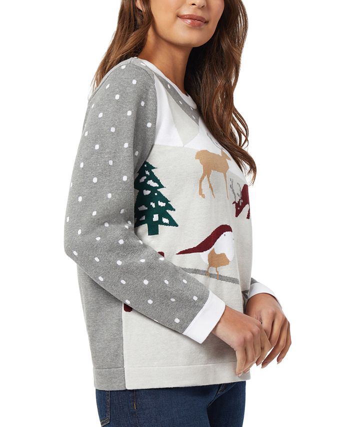 Jones New York Women's The Holiday Scenic Sweater - Macy's