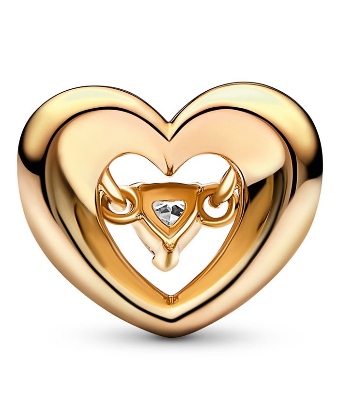 Pandora Cubic Zirconia Radiant Heart Floating Stone Charm - Macy's