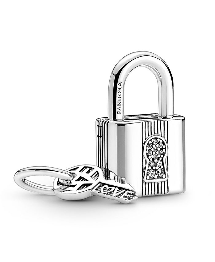 Pandora Cubic Zirconia Padlock and Key Dangle Charm - Macy's