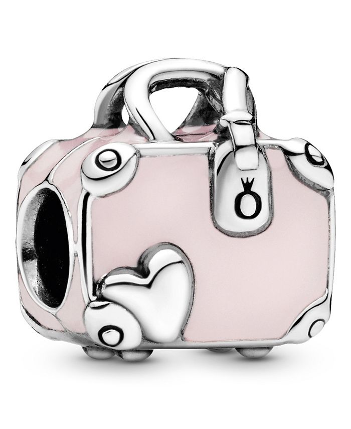 Pandora Sterling Silver Pink Travel Bag Charm - Macy's