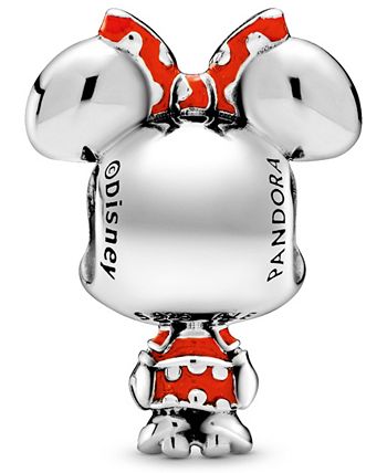 Pandora Sterling Silver Disney Minnie Mouse Dotted Dress Bow Charm - Macy's