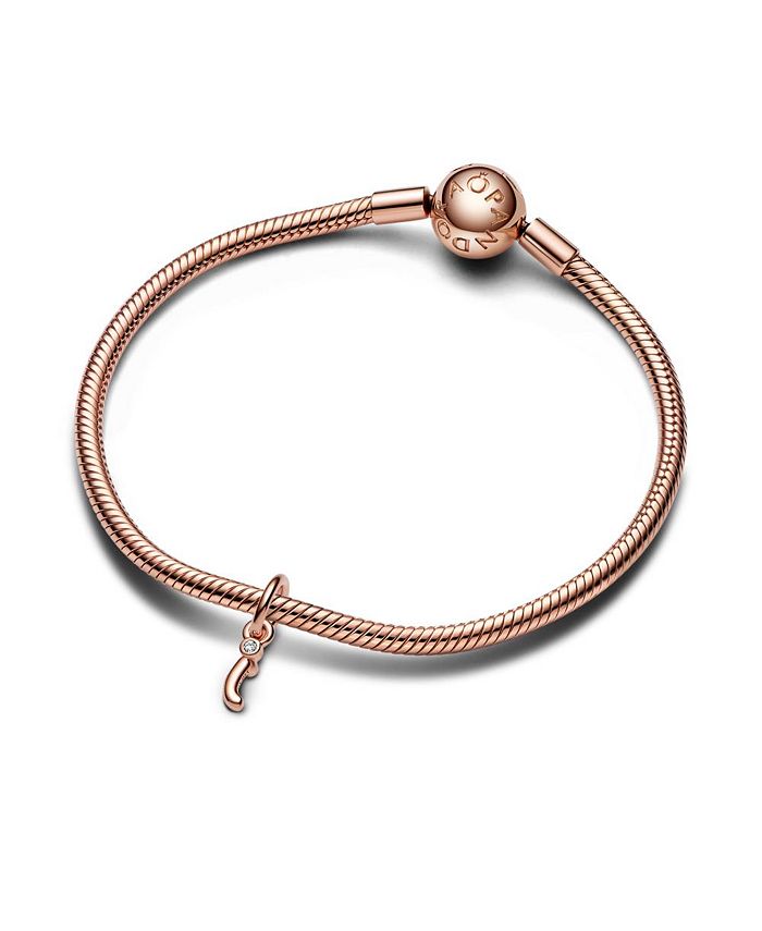 Pandora 14k Rose Gold-Plated Script Alphabet Dangle Charm - Macy's