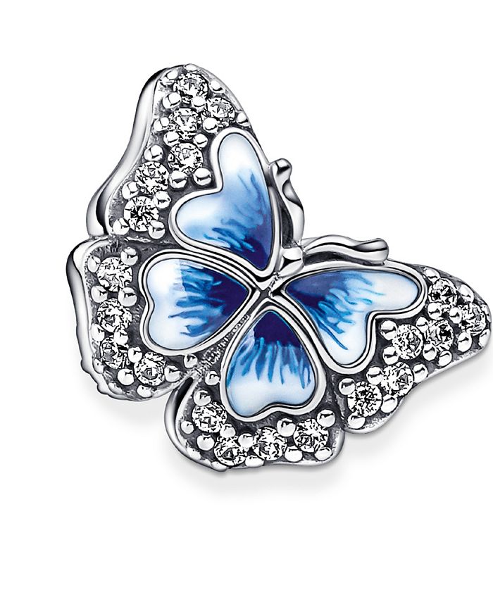 Pandora Cubic Zirconia Blue Butterfly Sparkling Charm - Macy's