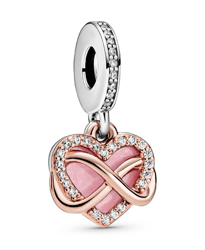 Pandora Cubic Zirconia Sparkling Infinity Heart Dangle Charm - Macy's