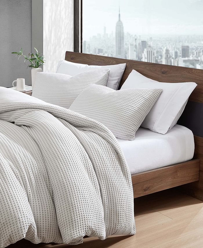 Kenneth Cole New York Solid Waffle 3 Piece Duvet Cover Set, King - Macy's