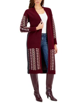Frye Women's Printed Jacquard Duster Cardigan Sweater - Macy's