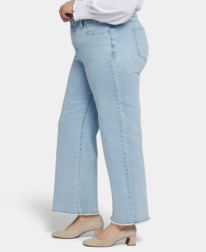 NYDJ Plus Size Teresa Wide Leg Ankle Fray Hem Jeans - Macy's