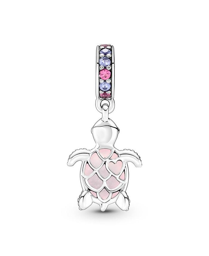 Pandora Manmade Crystals Murano Glass Pink Sea Turtle Dangle Charm - Macy's