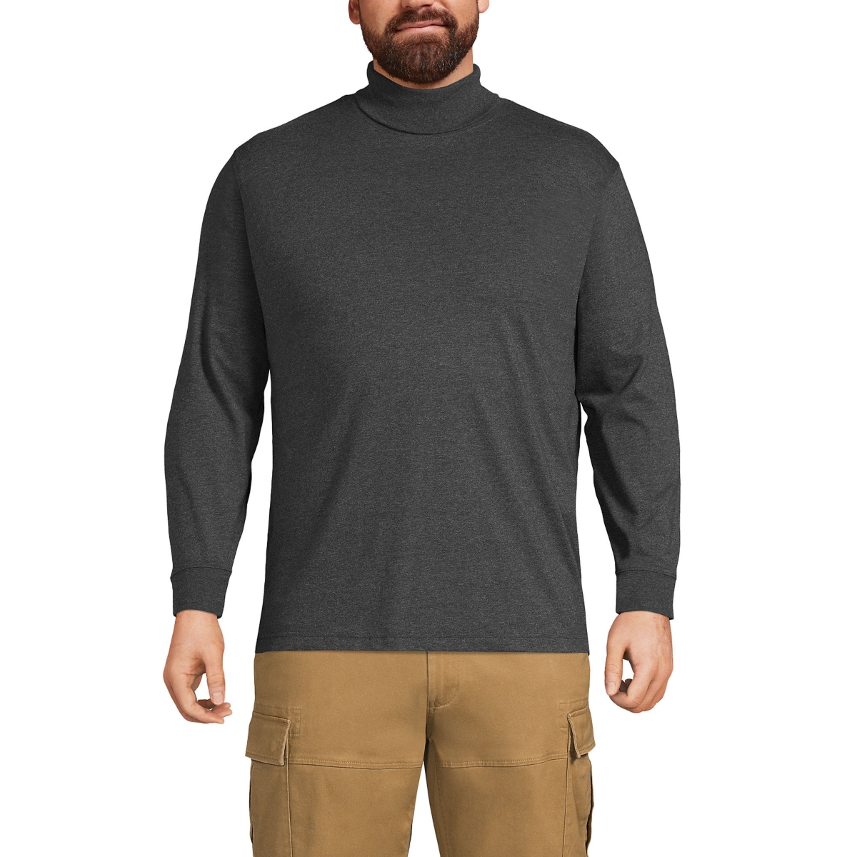 Click here for Lands End Big & Tall Super-t Turtleneck - Dark cha... prices