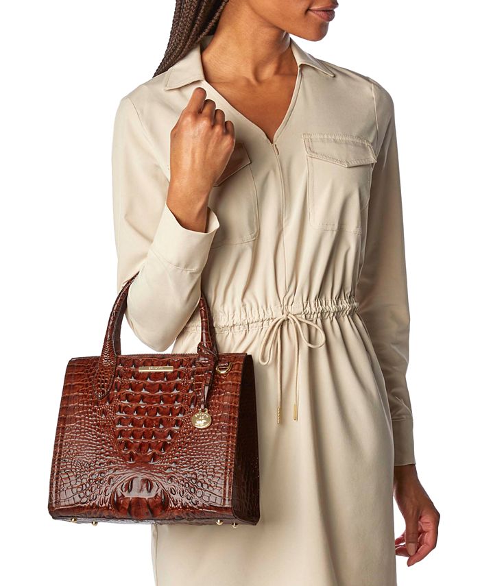Brahmin Caroline Labyrinth Embossed Leather Small Satchel - Macy's