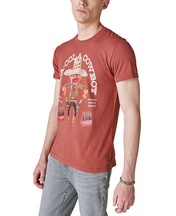 Lucky Brand Men's Coca-Cola Cowboy Graphic Short Sleeve Crewneck T ...