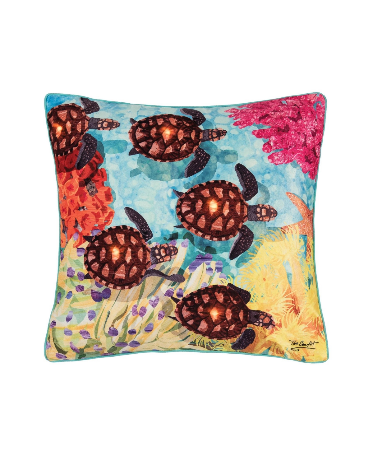 Click here for Baby Turtle Light-Up Led 18 x 18 Throw Pillow - Bl... prices