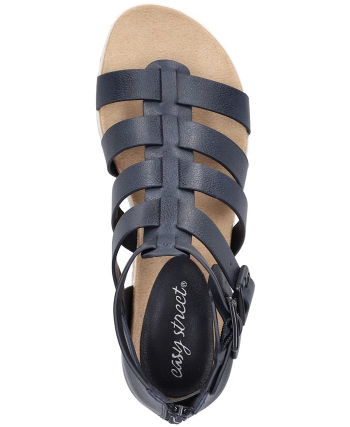 Easy Street Women's Simone Zip Wedge Sandals - Macy's