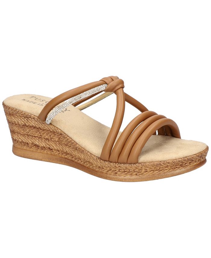 Easy Street Women's Elvera Slip-On Wedge Sandals - Macy's