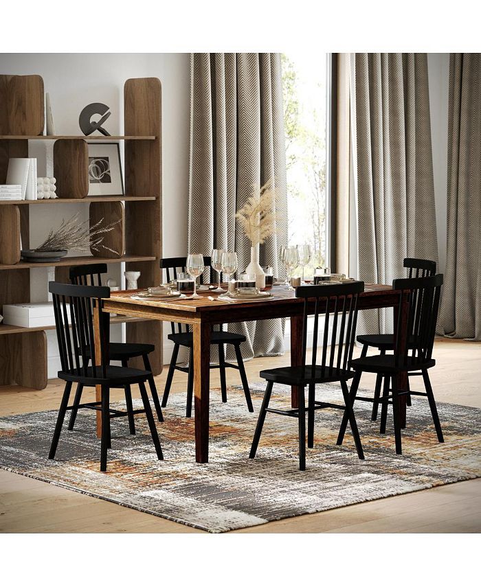 MERRICK LANE Hayden Wooden Dining Table With Tapered Legs - Macy's