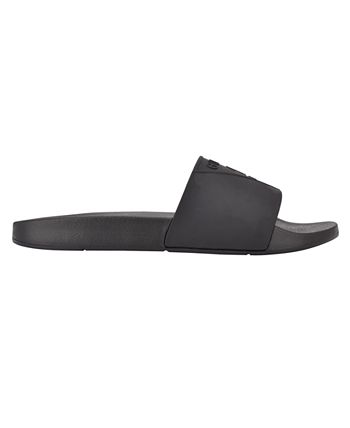 GUESS Men's Estol Triangle Logo Branded Pool Slides - Macy's