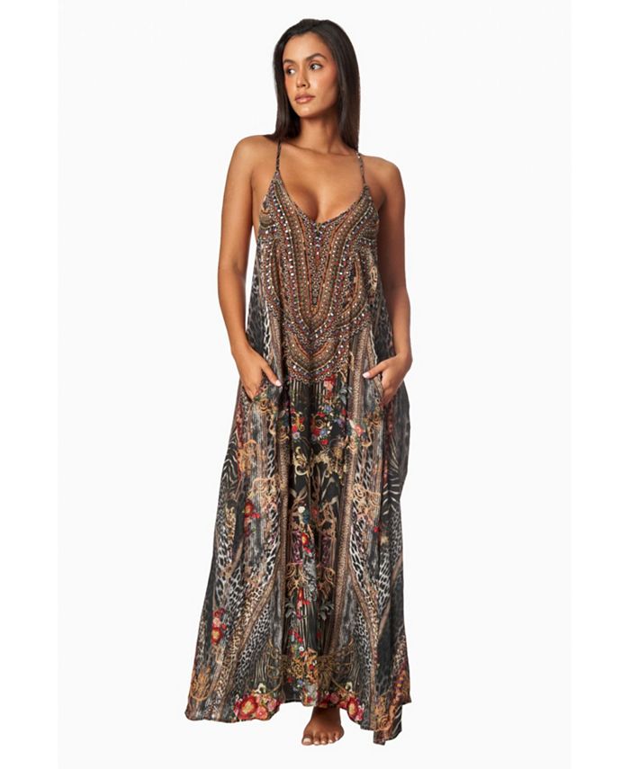 La Moda Clothing Women's Scoop neck t- back maxi dress - Macy's