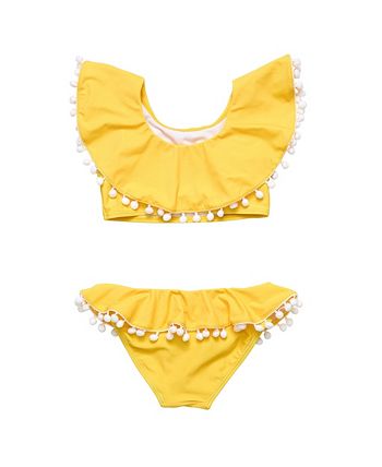 Snapper Rock Toddler, Child Girls Hello Yellow Flounce Bikini - Macy's