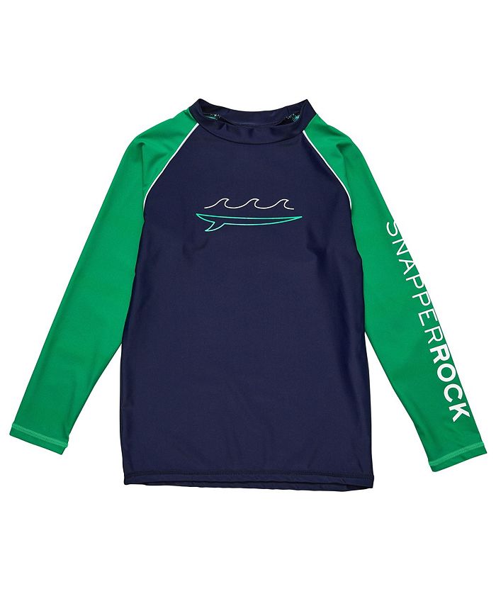 Snapper Rock Navy Wave LS Rash Top - Macy's