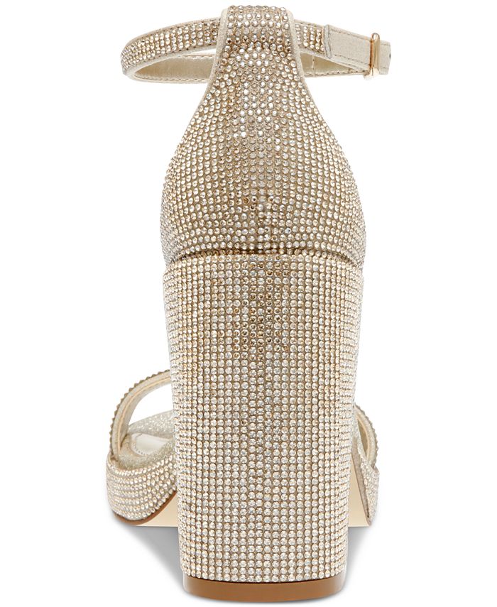 Steve Madden Women's Susan-R Rhinstone Two-Piece Platform Dress Sandals ...