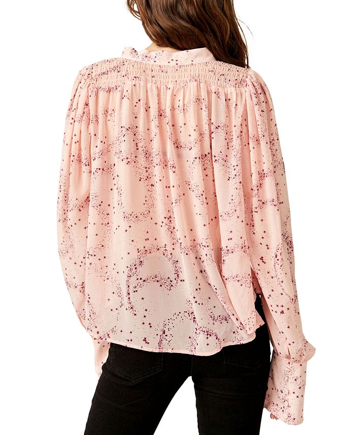Free People Women's Stars Align Printed Button-Front Top - Macy's