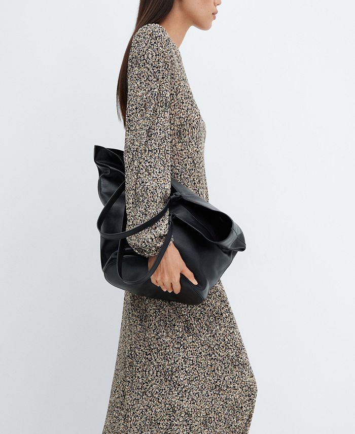 MANGO Women's Flowy Puffed-Sleeve Dress - Macy's