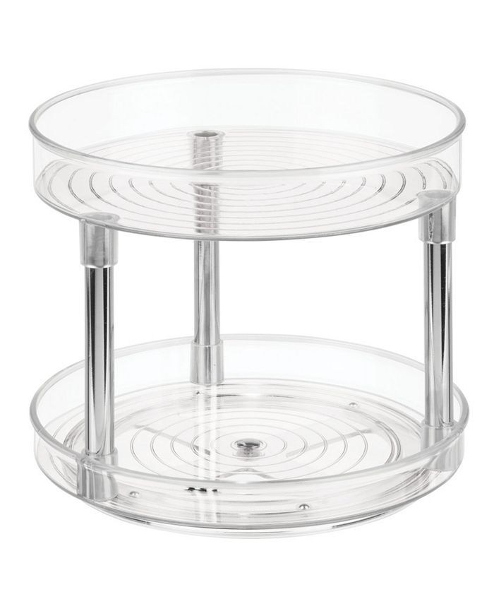 mDesign Spinning 2-Tier Lazy Susan Turntable Storage Tower for Kitchen ...