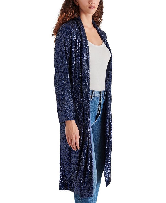 Steve Madden Women's Show Stopper Long Glitter Coat - Macy's