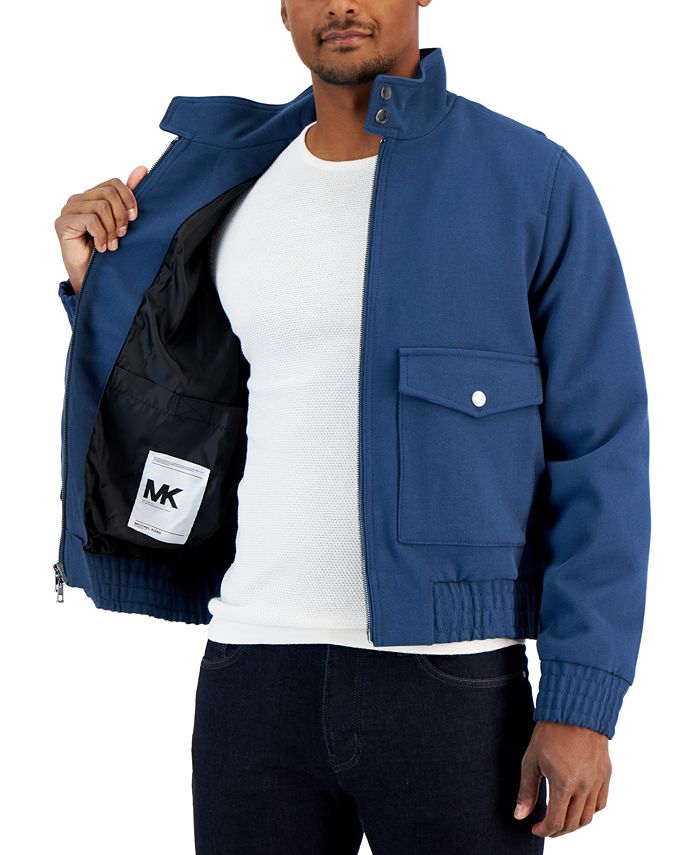 Michael Kors Men's Barracuda Zip-Front Twill Bomber Jacket - Macy's