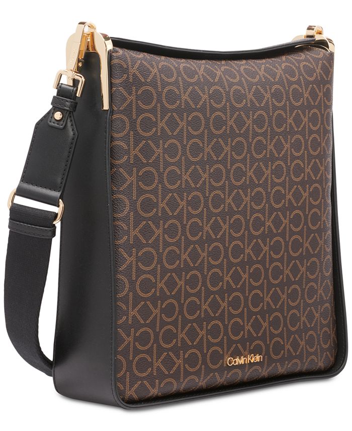 Calvin Klein Fay Large Adjustable Signature Crossbody with Magnetic Top ...