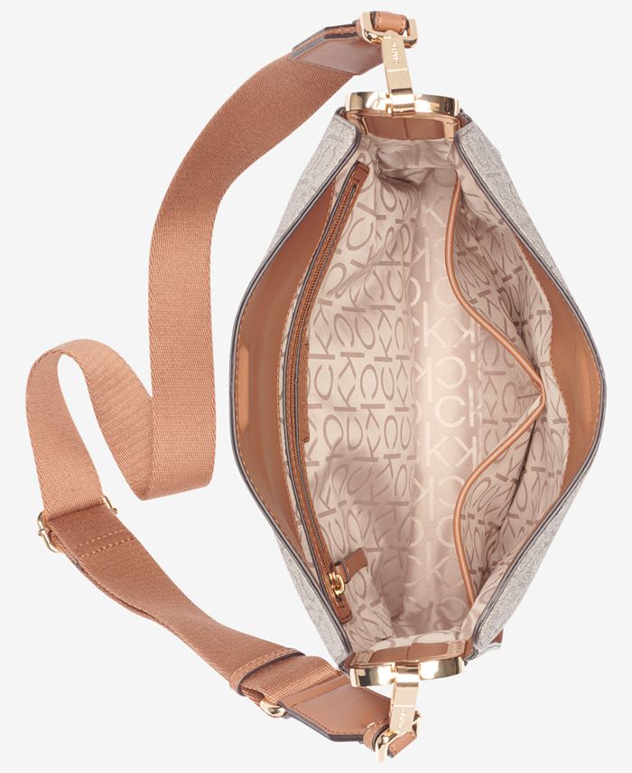 Calvin Klein Fay Large Adjustable Signature Crossbody with Magnetic Top ...