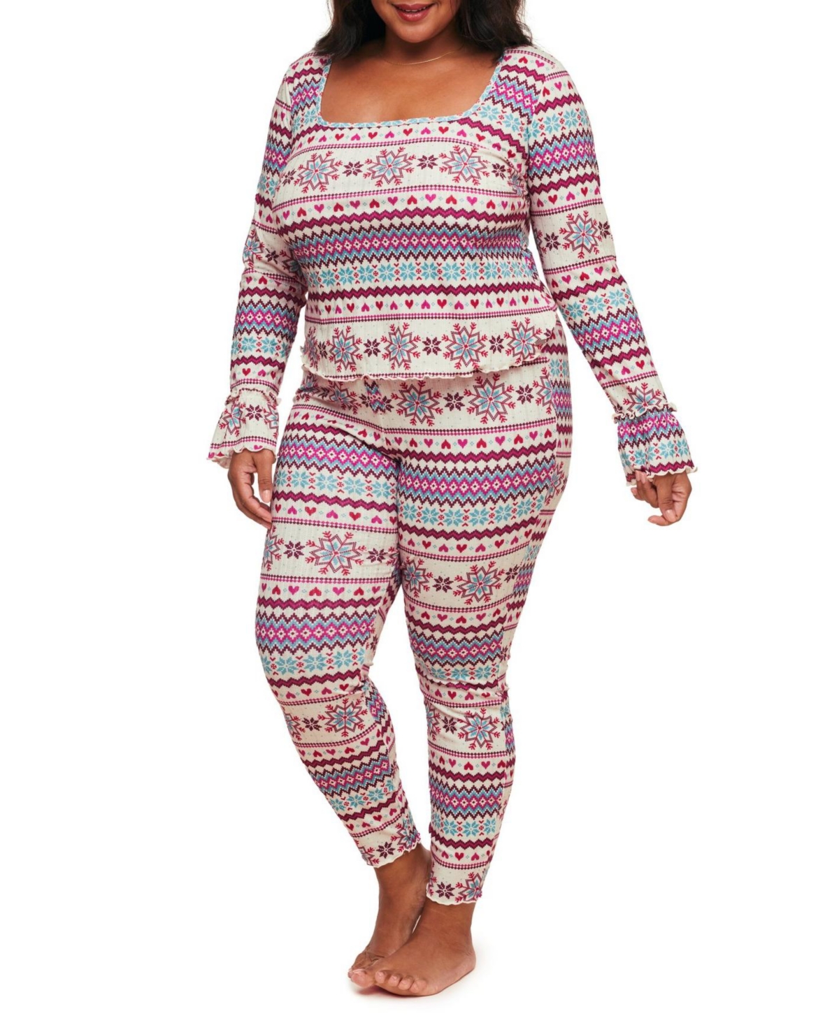 Click here for Audra Womens Plus-Size Pajama Long Sleeve Top & Le... prices