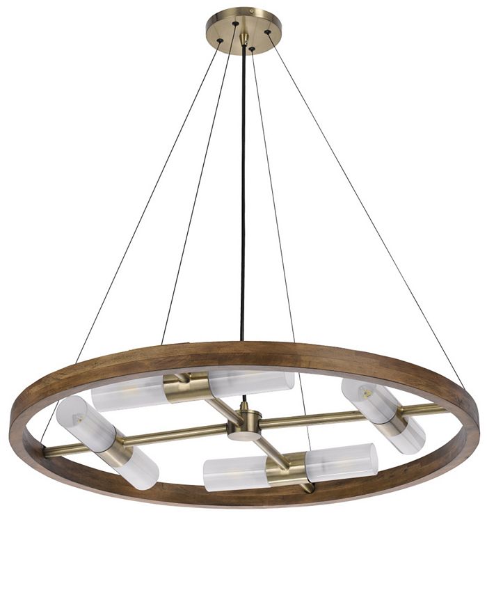 Cal Lighting 13" Height Wood and Metal Chandelier - Macy's