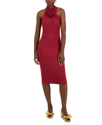 RACHEL Rachel Roy Women's Harland Rosette Sleeveless Dress - Macy's
