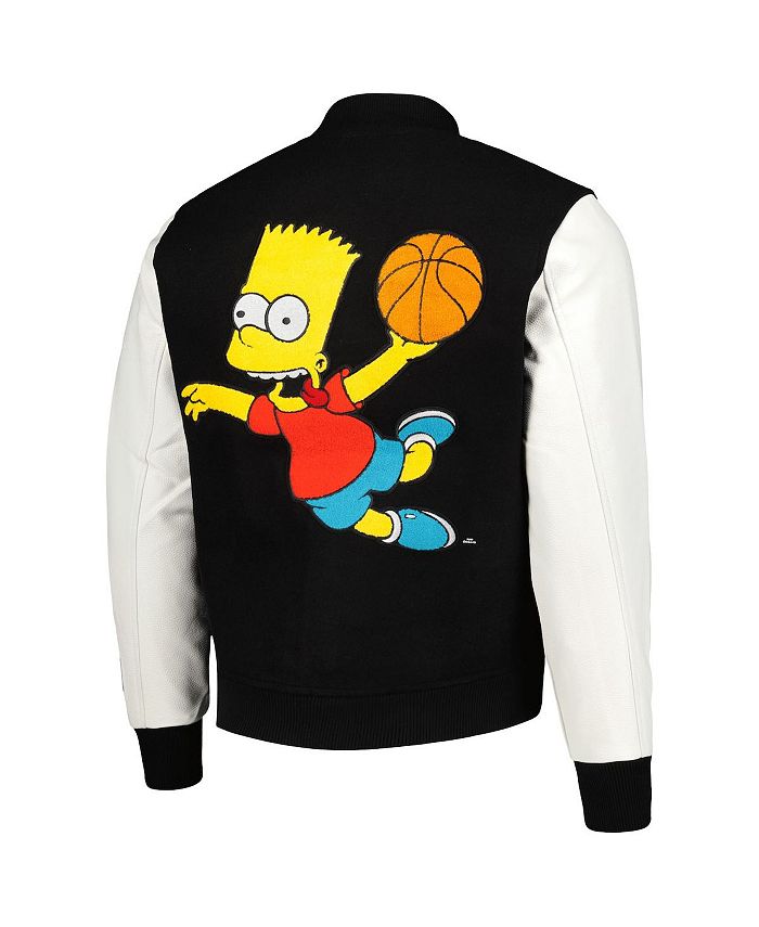 Freeze Max Men's Black The Simpsons Basketball Full-Zip Varsity Jacket ...