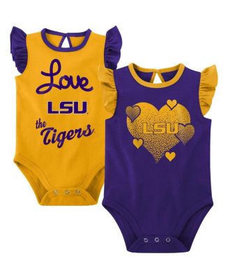 Girls Newborn and Infant Purple, Gold LSU Tigers Spread the Love 2-Pack ...