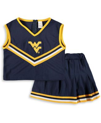 Big Girls Navy West Virginia Mountaineers Two-Piece Cheer Set - Macy's