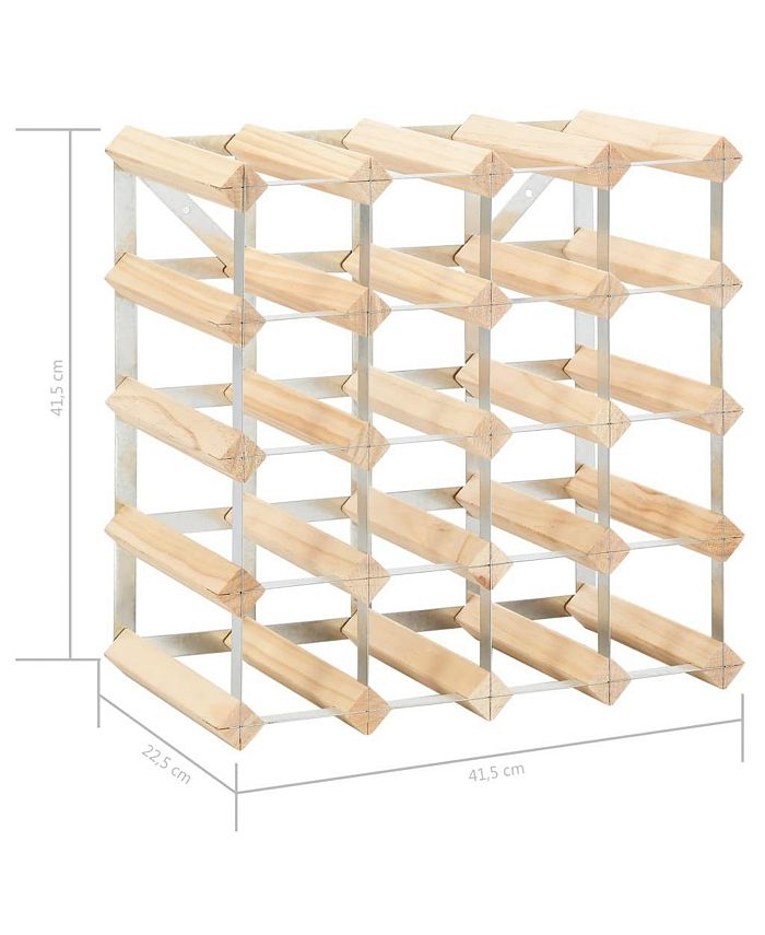 vidaXL Wine Rack for 20 Bottles Solid Pinewood - Macy's