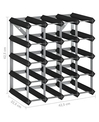 vidaXL Wine Rack for 20 Bottles Black Solid Pine Wood - Macy's