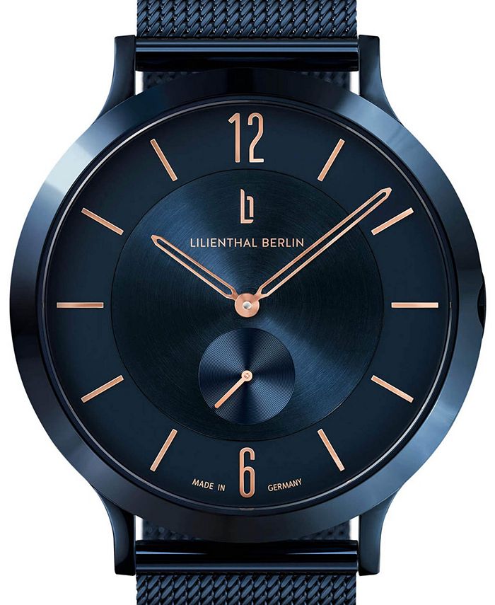 Lilienthal Berlin Men's The Classic Blue Rose Gold Navy Blue Stainless ...