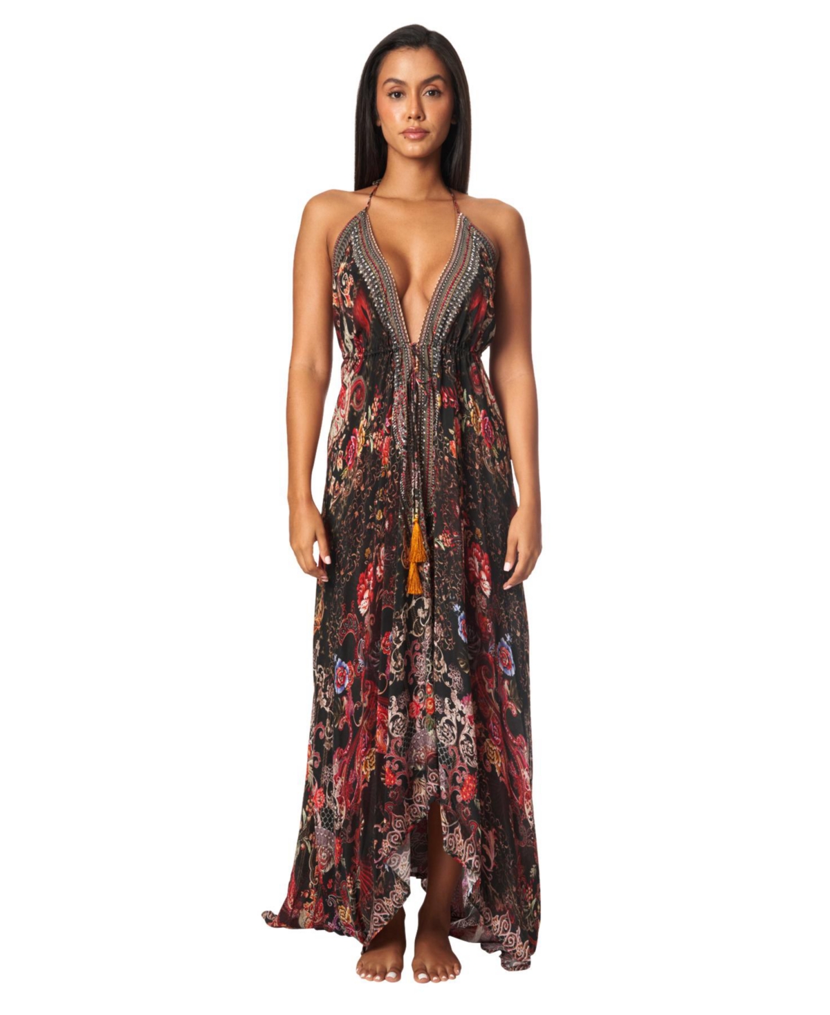 Click here for La Moda Clothing Womens Maxi Halterneck Dress - Bl... prices