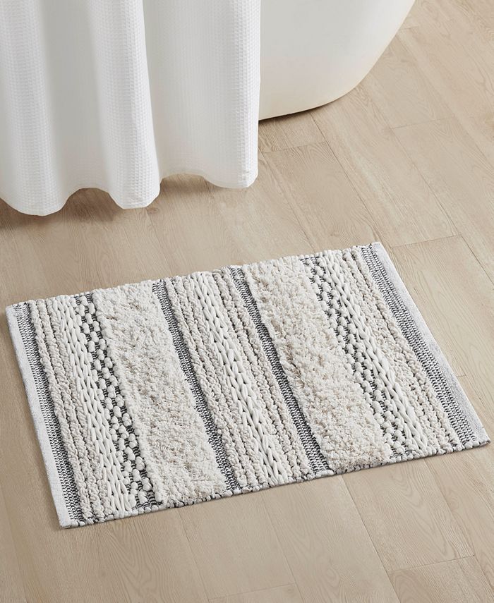 Décor Studio Channeled Woven Bath Rug, 20" x 30" - Macy's