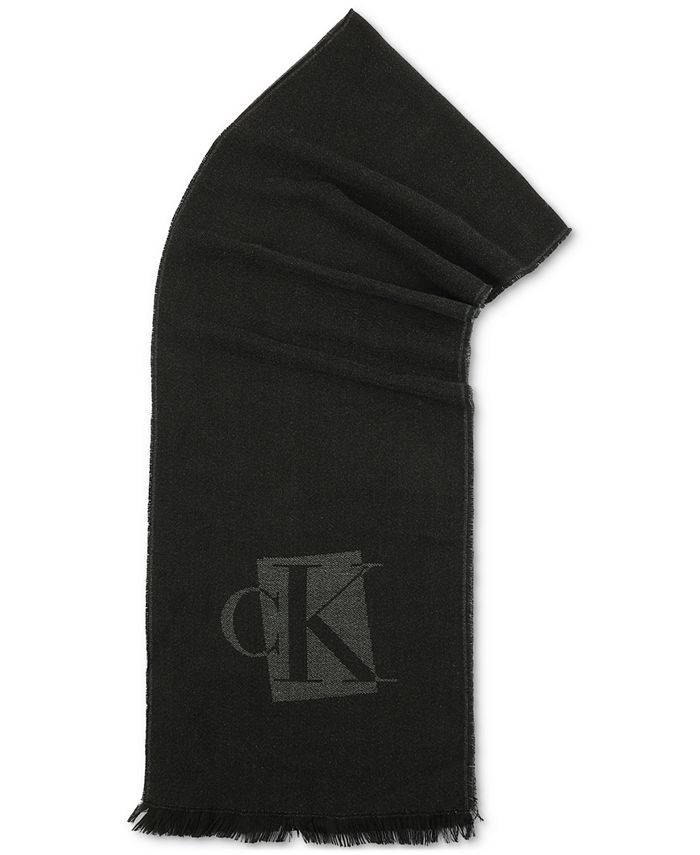 Calvin Klein Men's Inverse CK Logo Yarn Dye Scarf - Macy's