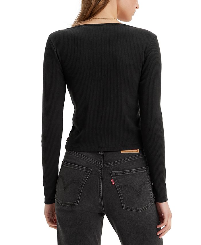 Levi's Women's Britt Slim Fit Long-Sleeve Snap-Front Top - Macy's