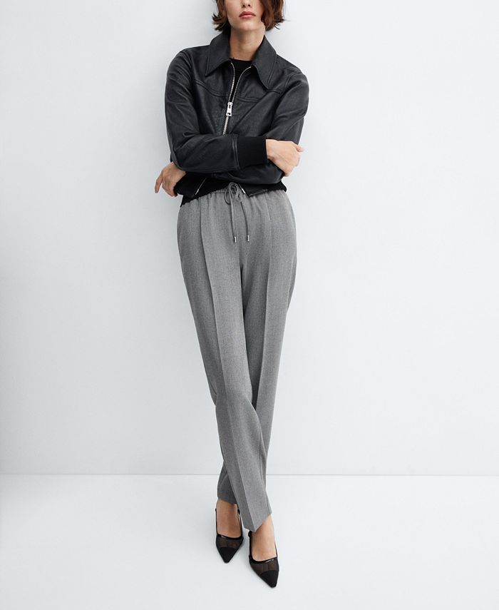 MANGO Women's Flowy Jogger Pants - Macy's