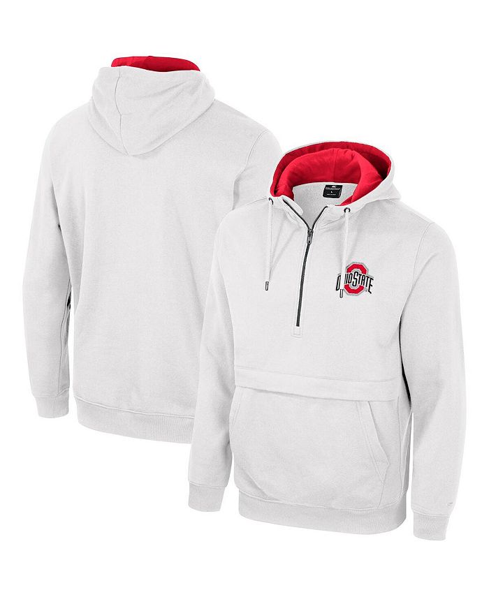 Colosseum Men's White Ohio State Buckeyes Half-Zip Hoodie - Macy's