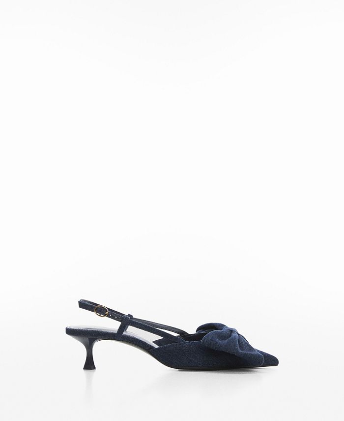 MANGO Women's Bow Heeled Denim Shoes - Macy's